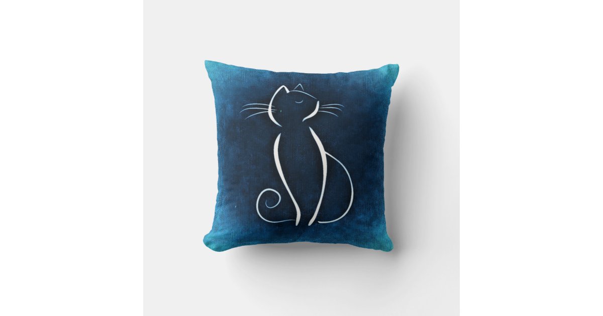 Cat Noir Blue Pillow | Zazzle