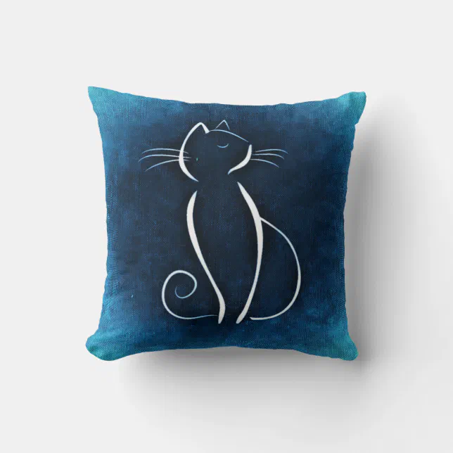 Cat Noir Blue Pillow | Zazzle
