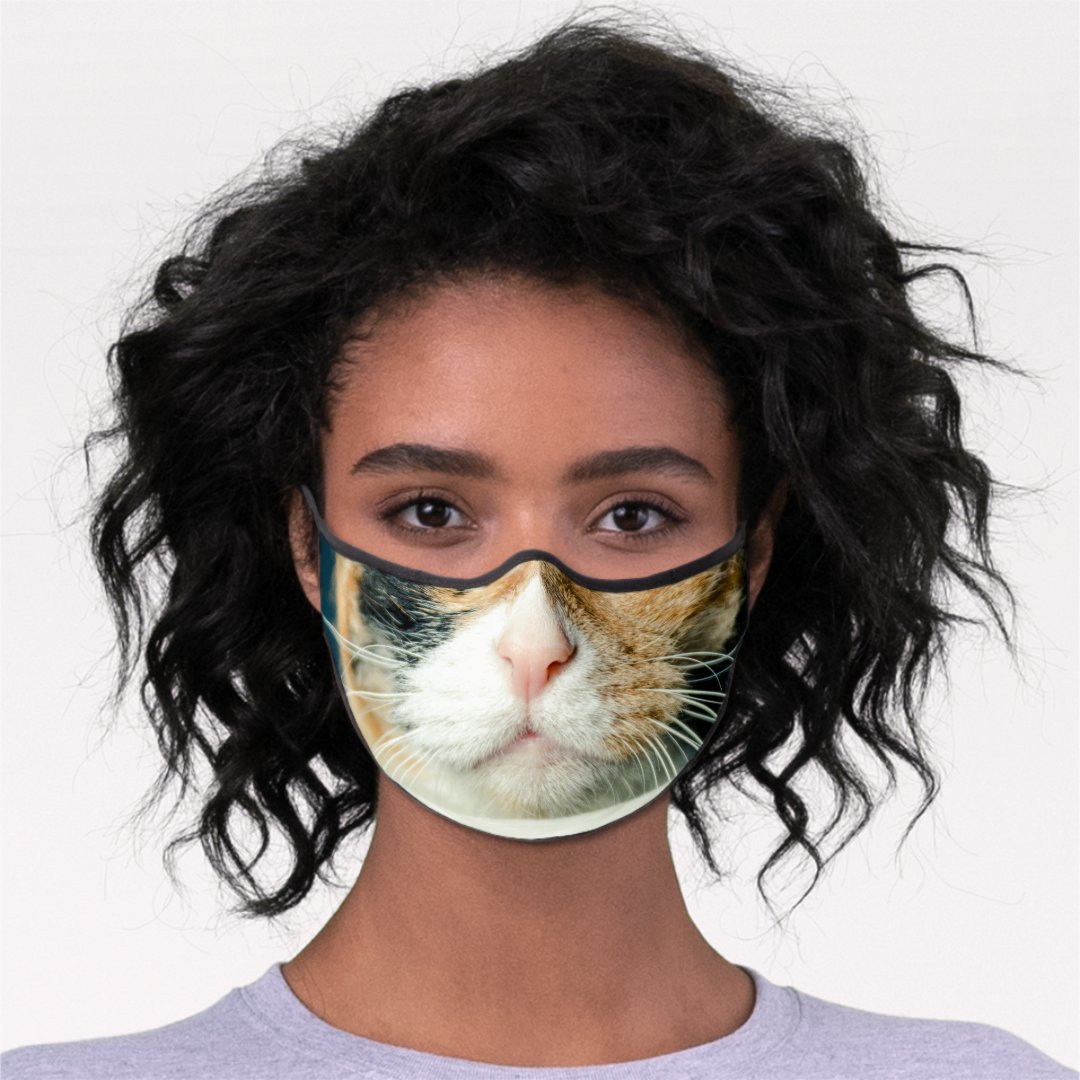 Cat Nose Calico Adult Premium Face Mask | Zazzle