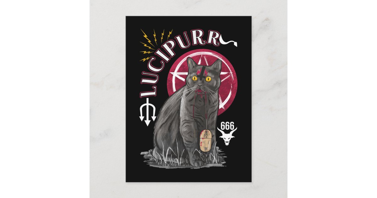 Cat Occult Kitten Gothic Animal Satan Postcard | Zazzle