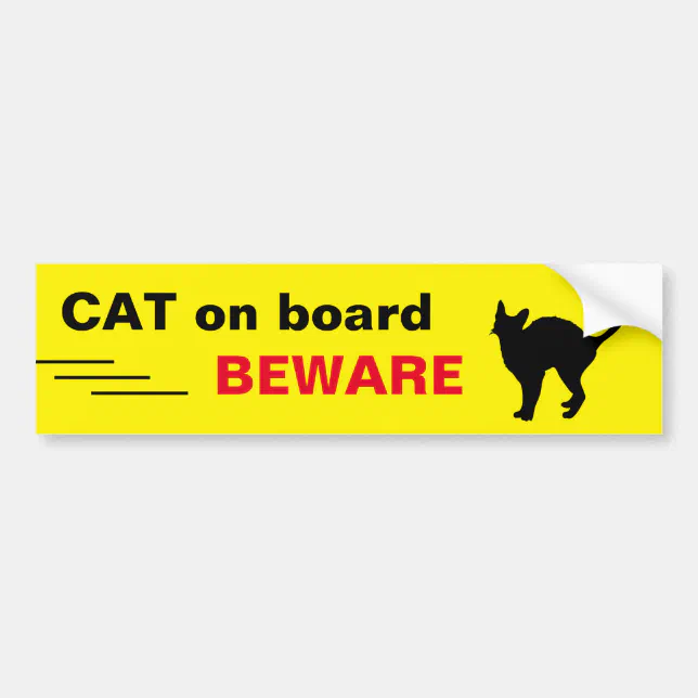 CAT on Board - beware - driving/car sticker | Zazzle