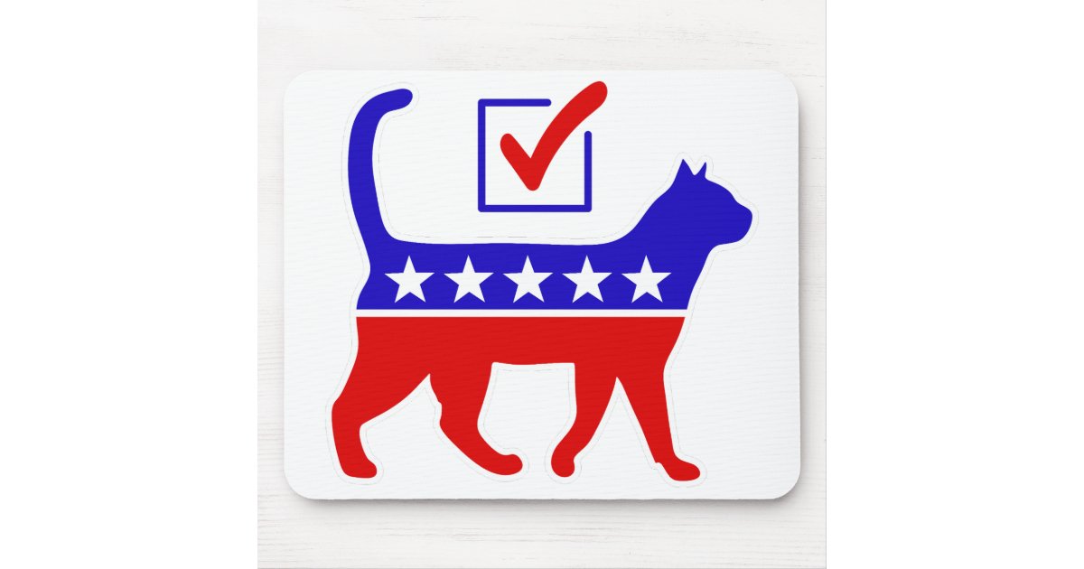 Cat Party Logo Feline Politics Great Party of Meow Mouse Pad | Zazzle