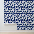 Cat Pattern Blue and White Wallpaper | Zazzle