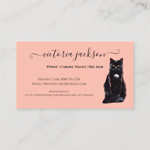 Cat Pet Care Service Pet Sitting Modern Grooming Business Card | Zazzle