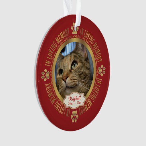 Cat Pet In Loving Memory Memorial Keepsake Ornament | Zazzle