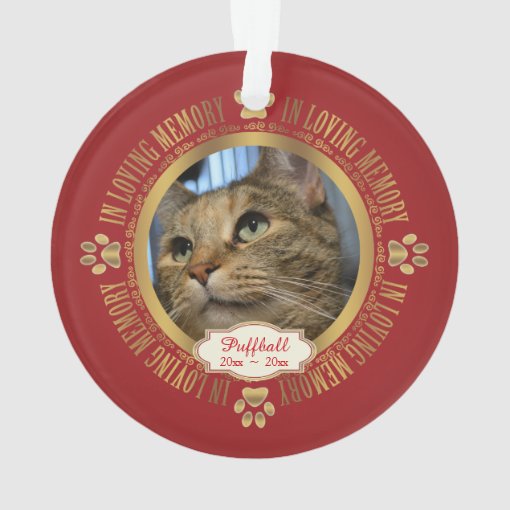 Cat Pet In Loving Memory Memorial Keepsake Ornament | Zazzle