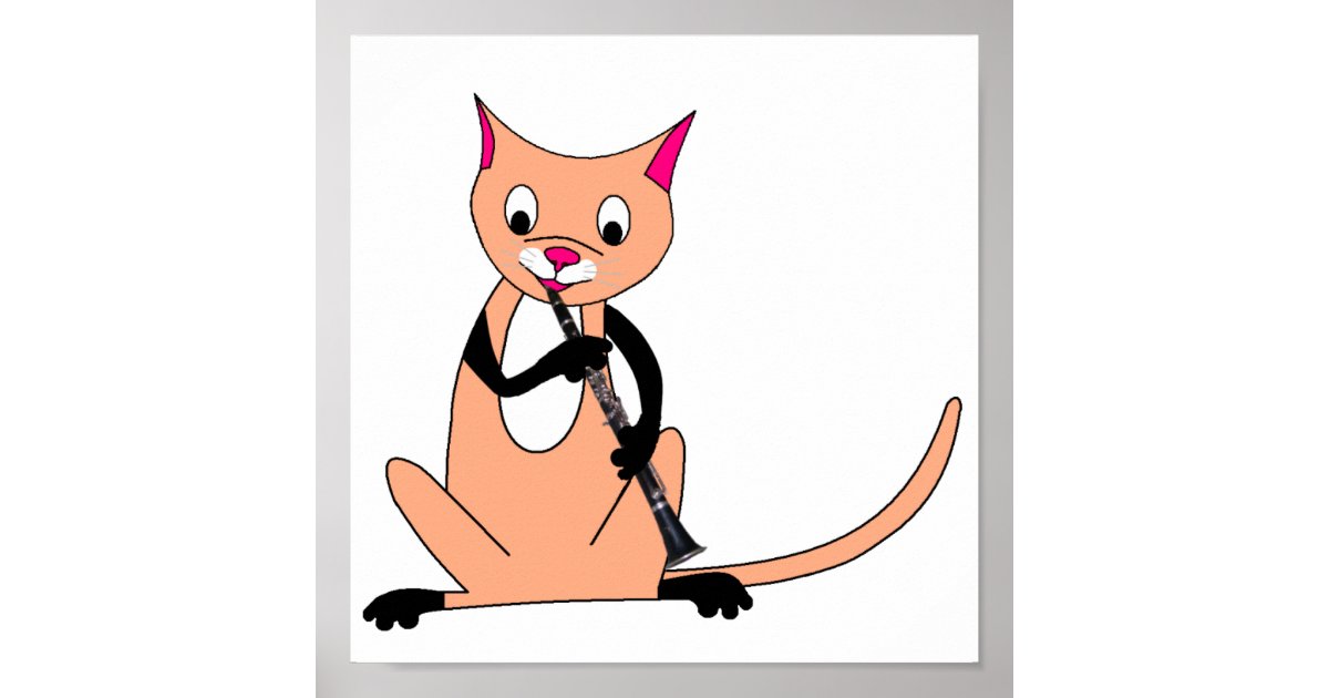 Cat Playing the Clarinet Poster | Zazzle