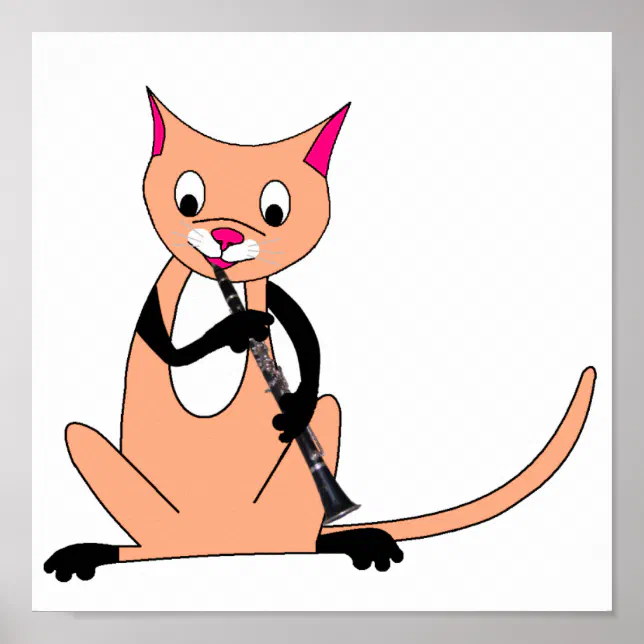 Cat Playing the Clarinet Poster | Zazzle