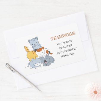 Cat Pyramid - Group of Cats, Teamwork Quote Rectangular Sticker | Zazzle