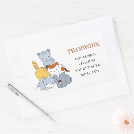 Cat Pyramid - Group of Cats, Teamwork Quote Rectangular Sticker | Zazzle