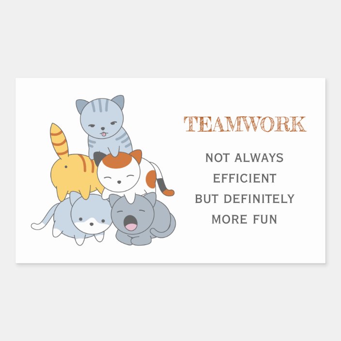 Cat Pyramid - Group of Cats, Teamwork Quote Rectangular Sticker | Zazzle