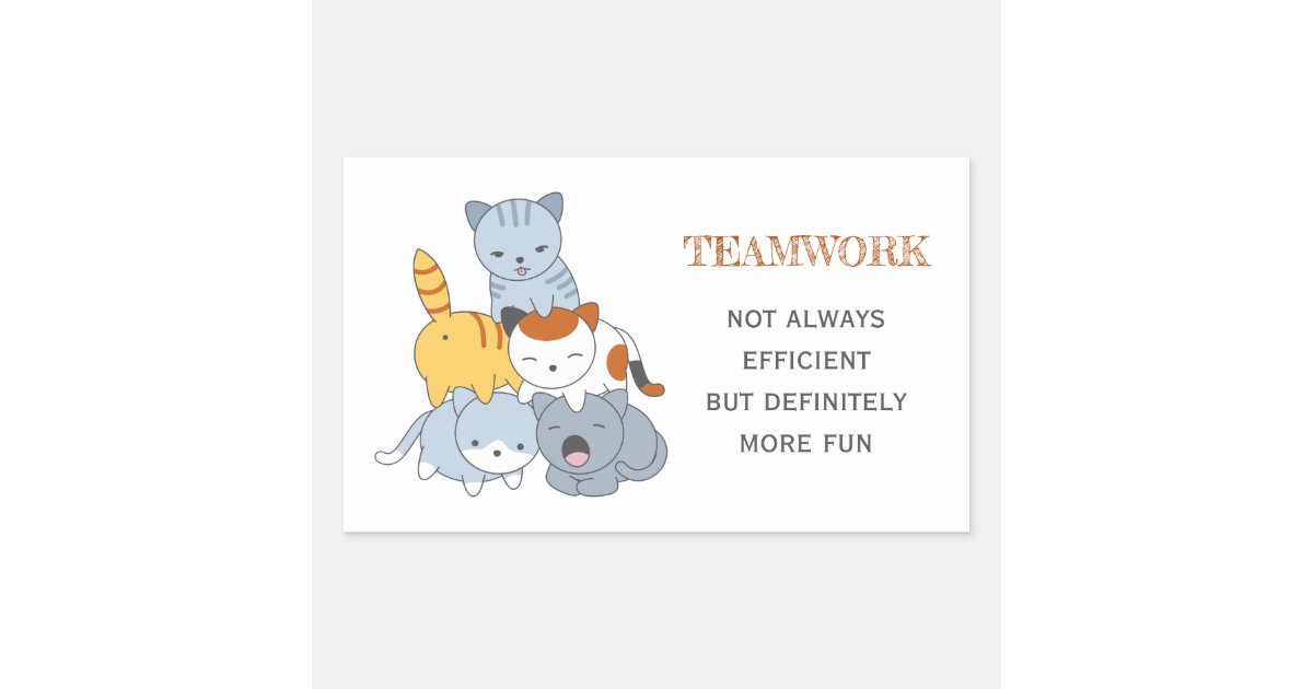 Cat Pyramid - Group of Cats, Teamwork Quote Rectangular Sticker | Zazzle