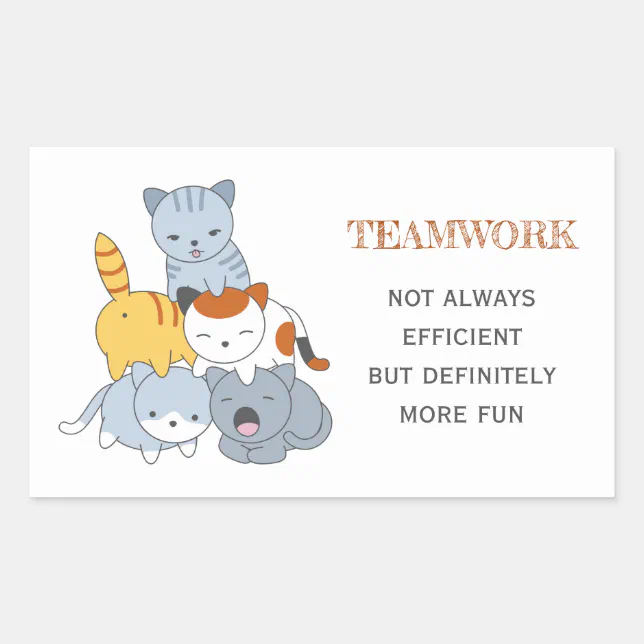 Cat Pyramid - Group of Cats, Teamwork Quote Rectangular Sticker | Zazzle