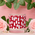 Cat Red and White Pattern Scented Candle | Zazzle