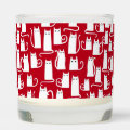 Cat Red and White Pattern Scented Candle | Zazzle