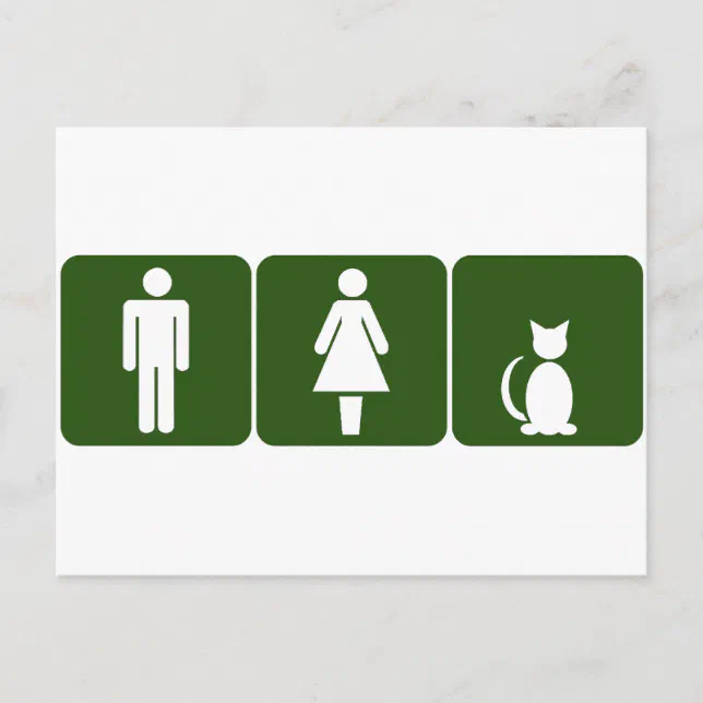 Cat Restroom Postcard | Zazzle