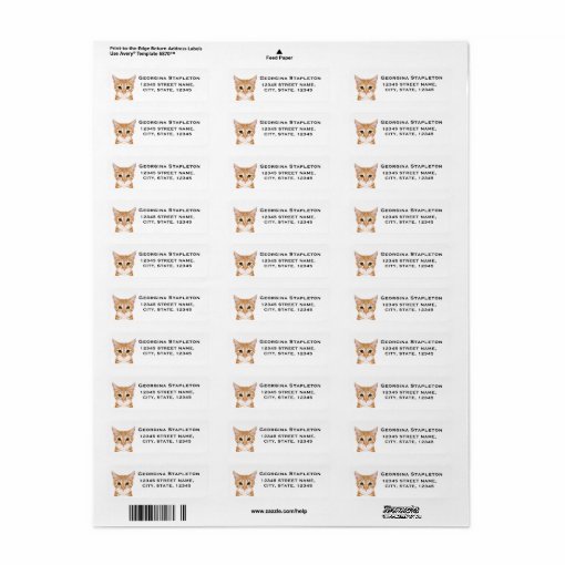 Cat return address labels - customizable | Zazzle