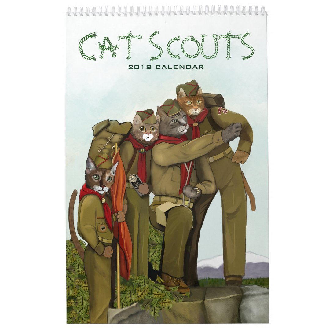 Cat Scouts 2018 Cute Camping Cats Calendar | Zazzle