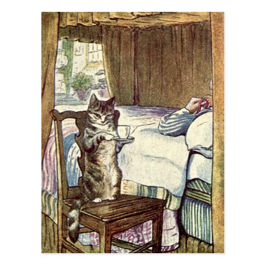 Cat Serving Tea Recipe Card | Zazzle.com