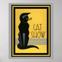 Cat Show- Art Deco- 16 x 20 Poster | Zazzle