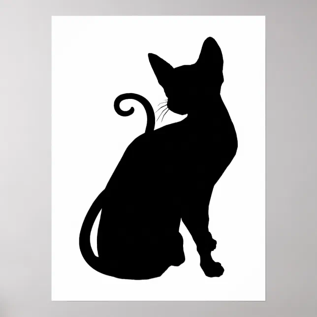 Cat Silhouette Poster | Zazzle