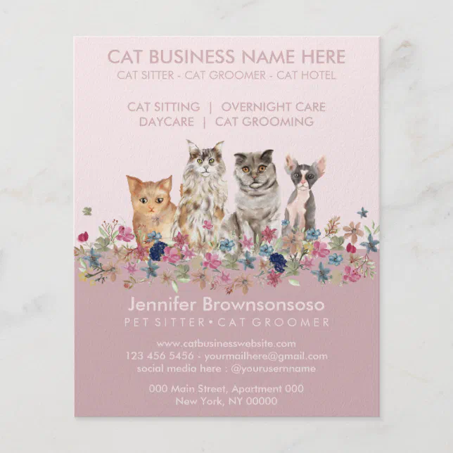 Cat Sitting Service Flyer | Zazzle