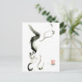 Cat Skedaddle, Sumi-e cat Postcard | Zazzle