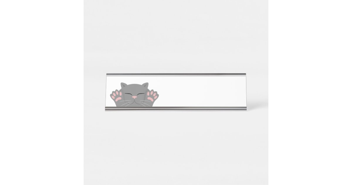Cat Sleeping Desk Name Plate | Zazzle