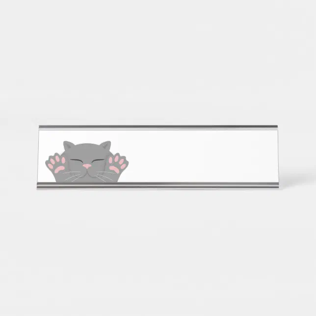 Cat Sleeping Desk Name Plate | Zazzle