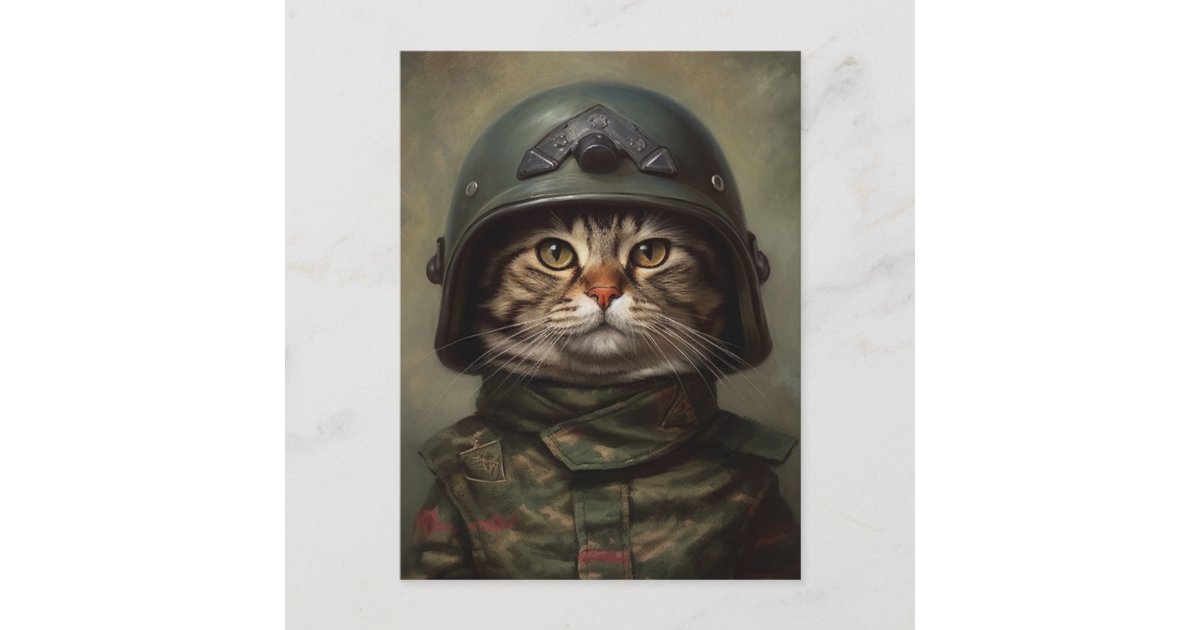 Cat Soldiers in Military Uniform Postcard | Zazzle