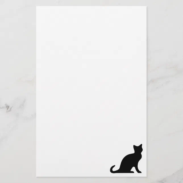 Cat stationery | writing paper with black kitten | Zazzle