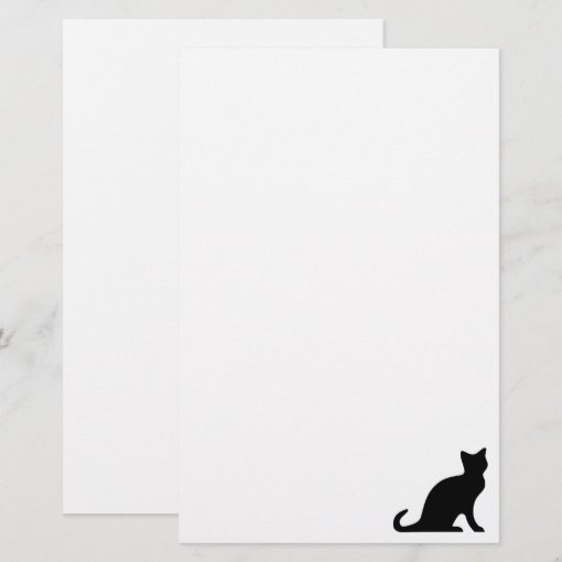 Cat stationery | writing paper with black kitten | Zazzle