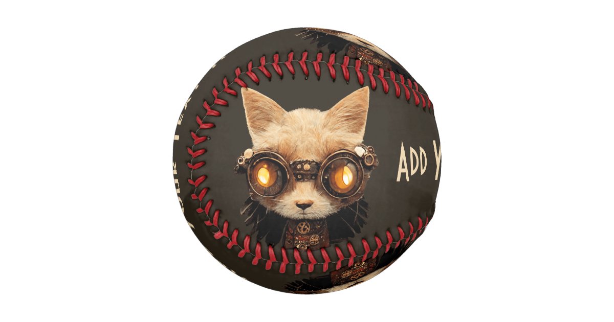 Cat Steampunk Gothic Retro Kitty Portrait Baseball | Zazzle