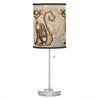Cat Steampunk Vintage Retro Style Machine Table Lamp | Zazzle