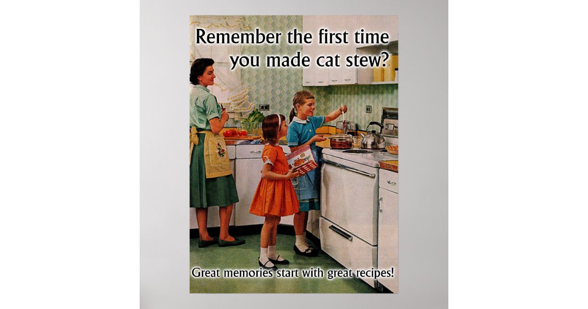 Cat Stew Funny Poster Print Humor | Zazzle