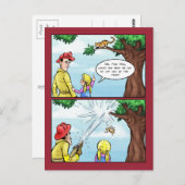 Cat Stuck In Tree Cartoon Postcard | Zazzle