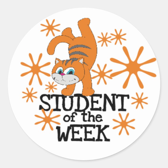 Cat Student of the Week Stickers | Zazzle.com