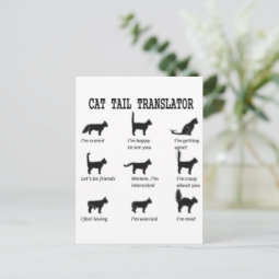 CAT TAIL TRANSLATOR POSTCARD | Zazzle