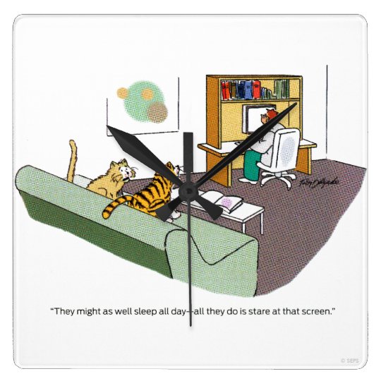Cat Talk Square Wall Clock | Zazzle.com