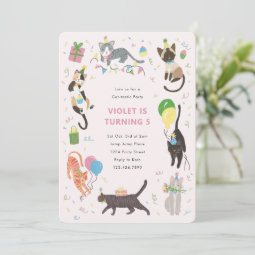 Cat-Tastic Kitty Cat Birthday Party Invitation | Zazzle