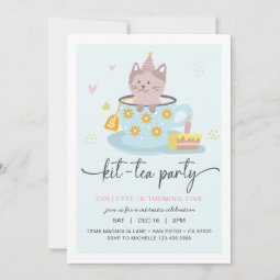 Cat Tea Party | Kit-Tea Party Invitation | Zazzle