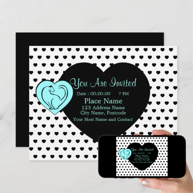 "Cat Theme Party" Invitation Card. | Zazzle