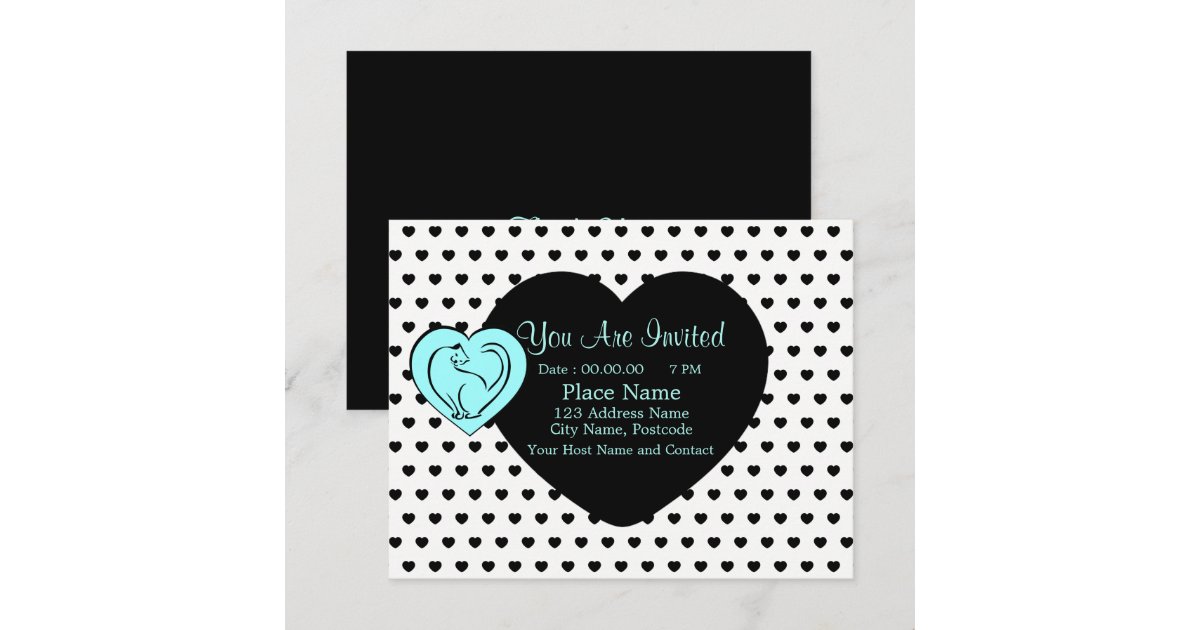 "Cat Theme Party" Invitation Card. | Zazzle
