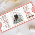 Cat-Themed Birthday Ticket Invitation | Cute Black | Zazzle