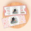 Cat-Themed Birthday Ticket Invitation | Cute Black | Zazzle