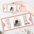 Cat-Themed Birthday Ticket Invitation | Cute Black | Zazzle