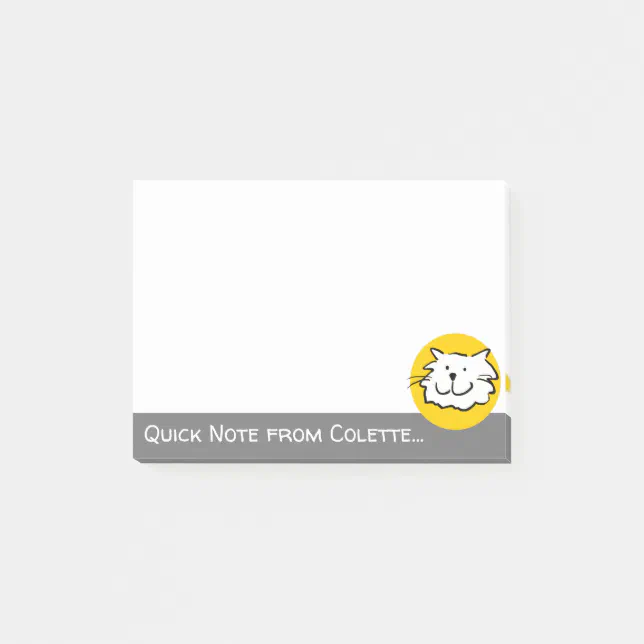 Cat Themed Design with Cartoon Cat Face Post-it Notes | Zazzle