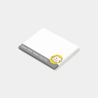 Cat Themed Design with Cartoon Cat Face Post-it Notes | Zazzle