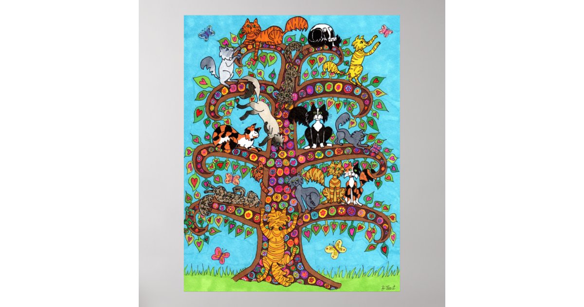 Cat Tree of Life 2 Poster | Zazzle