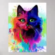 Cat Trippy Psychedelic Pop Art Poster | Zazzle